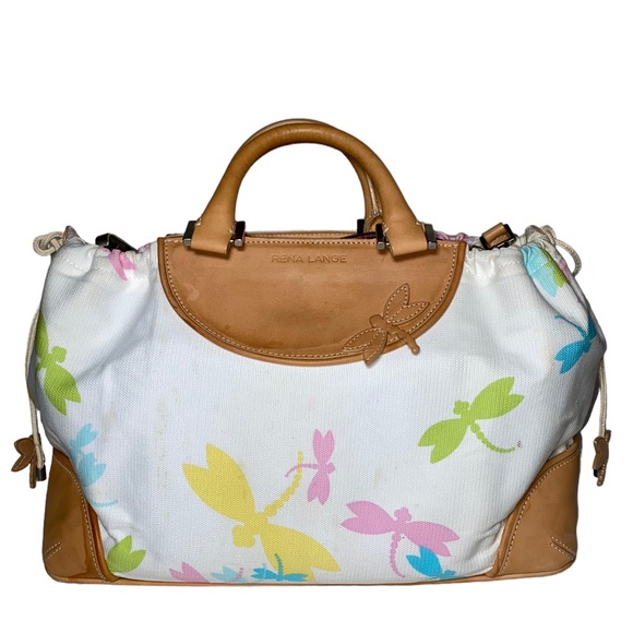 Rena Lange | Bags | Rena Lange Canvas And Leather Satchel With ...